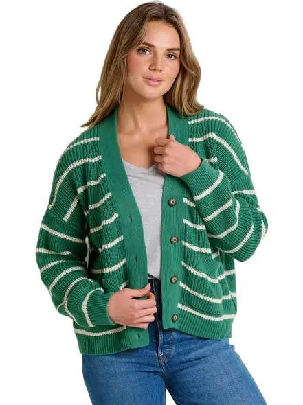 TOAD & CO Bianca Shaker Cardigan - Palm Stripe