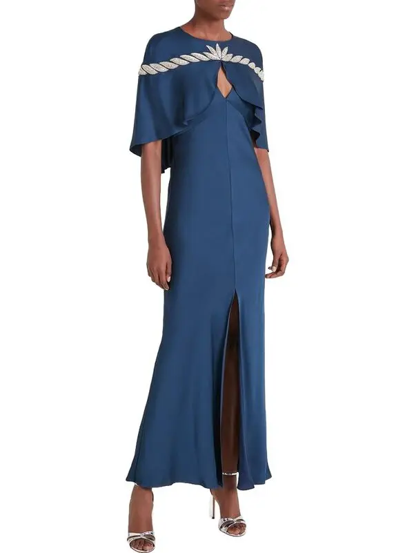TEMPERLEY LONDON Vine Cape Gown - Midnight