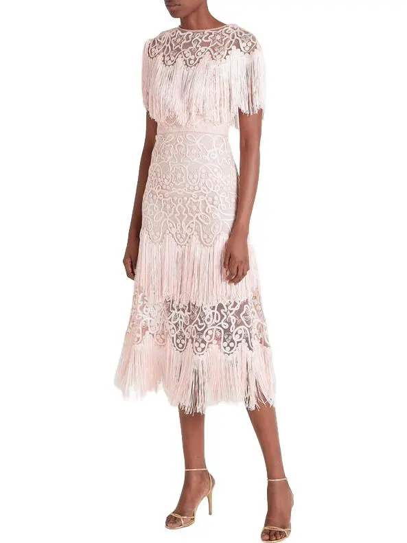TEMPERLEY LONDON Cordelle Tassel Lace Dress - Pink