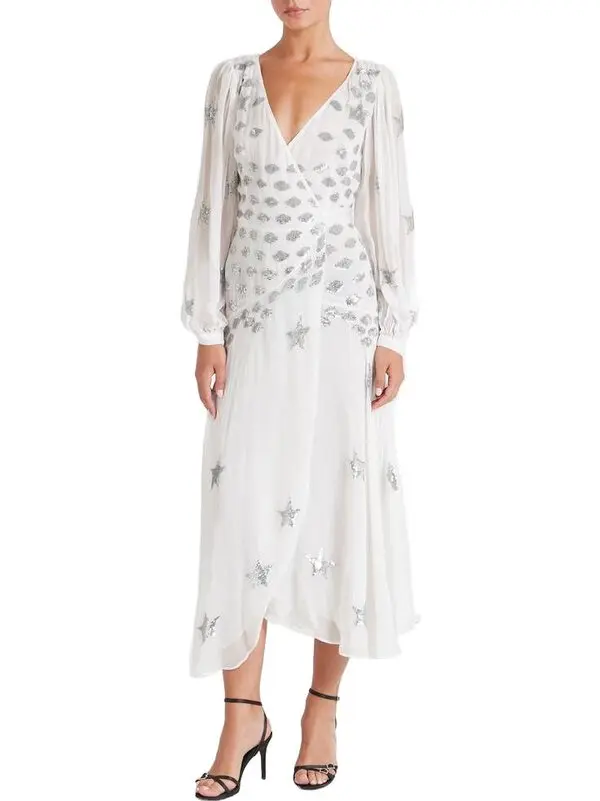 TEMPERLEY LONDON Etoile Wrap Dress - White Mix