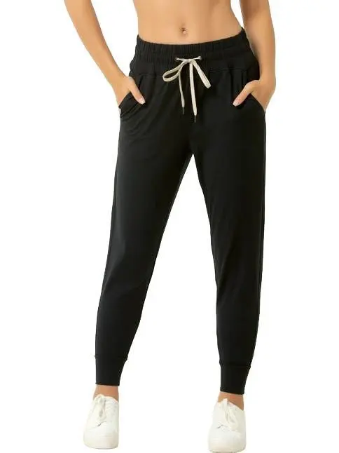 SINGLE STITCH Lightweight Drawstring Jogger - Heather Black