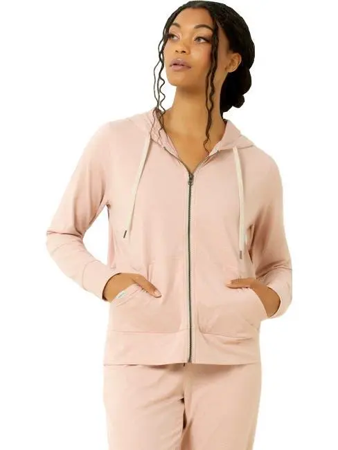 SINGLE STITCH Everyday Knit Zip-up Hoodie - Heather Pink