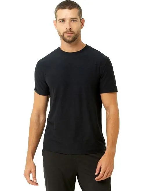 SINGLE STITCH Premium Crew Neck T-shirt - Black