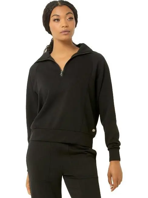 SINGLE STITCH Ultra Soft Quarter-zip Pullover - Black