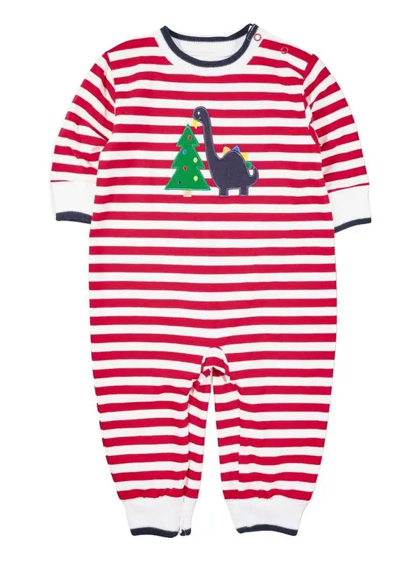 FLORENCE EISEMAN Stripe Knit Longall With Appliqu - Red/ Green/ White