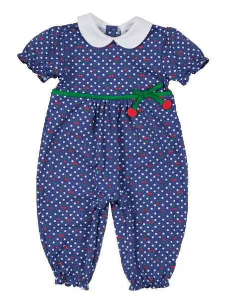 FLORENCE EISEMAN Polka Dot Cherry Printed Knit Longall - Blue Cherry Print