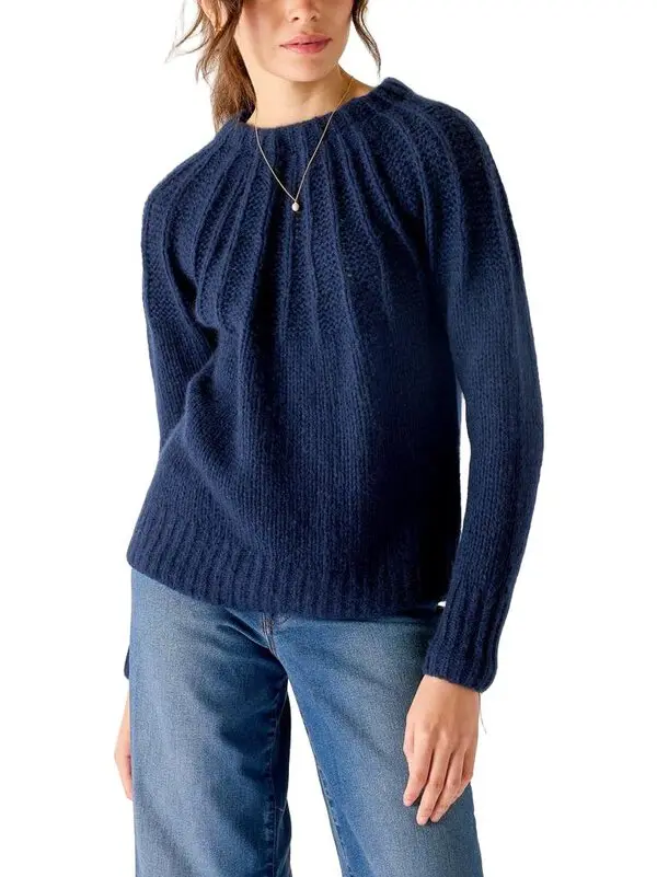 VOYAGEUR BY MERSEA Noelle Ribbon Cashmere Sweater - Navy