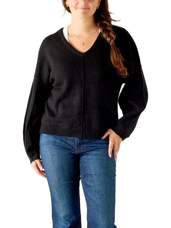VOYAGEUR BY MERSEA Lugano Cashmere V-neck Sweater - Black