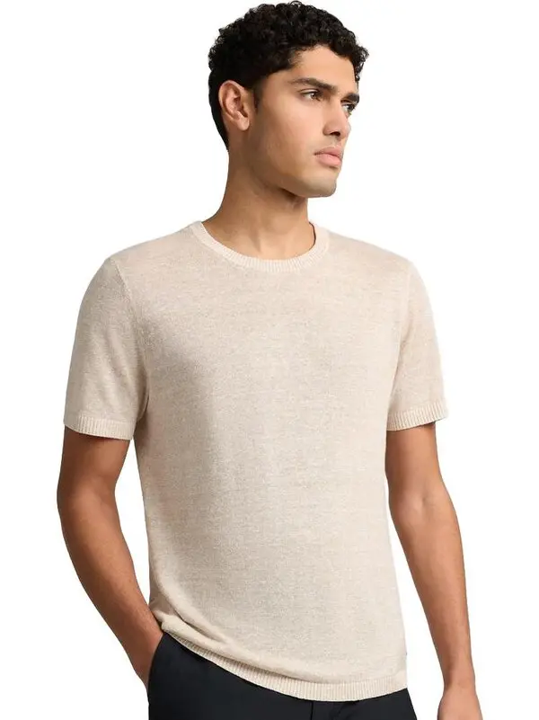 Onia Linen Knit Tee Shirt - Natural Melange