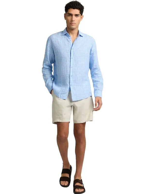 Onia Linen Long Sleeve Shirt - Blue Multi
