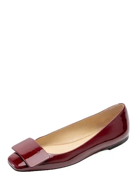 BELLS & BECKS Emma Ballerina Flat With Tab - Merlot