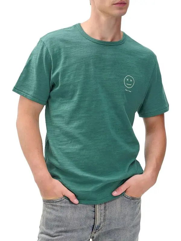Rag & Bone Sour Face Embroidered Graphic T-shirt - Pine