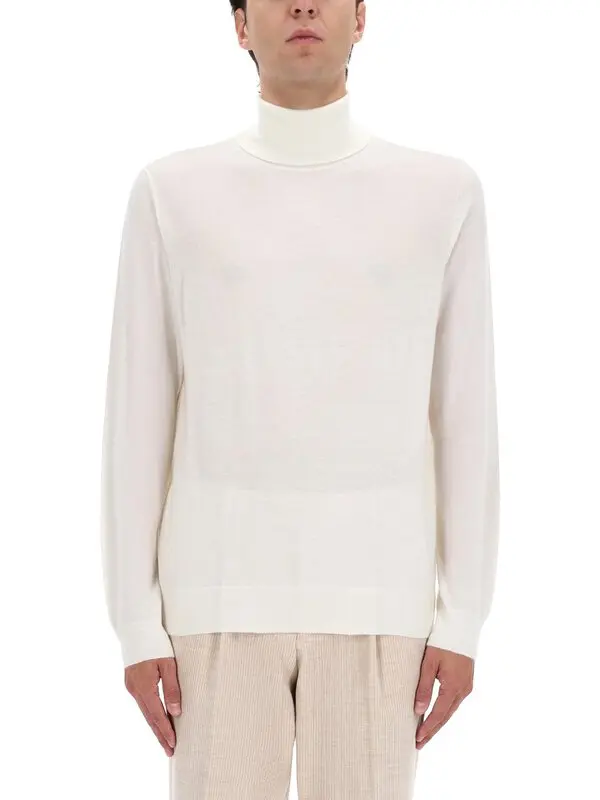 Hugo Boss L-bernard Turtleneck Sweater - White