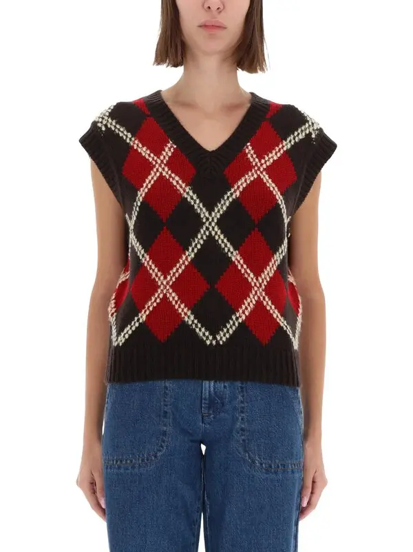 Guest In Residence Argyle Vest - Multicolour