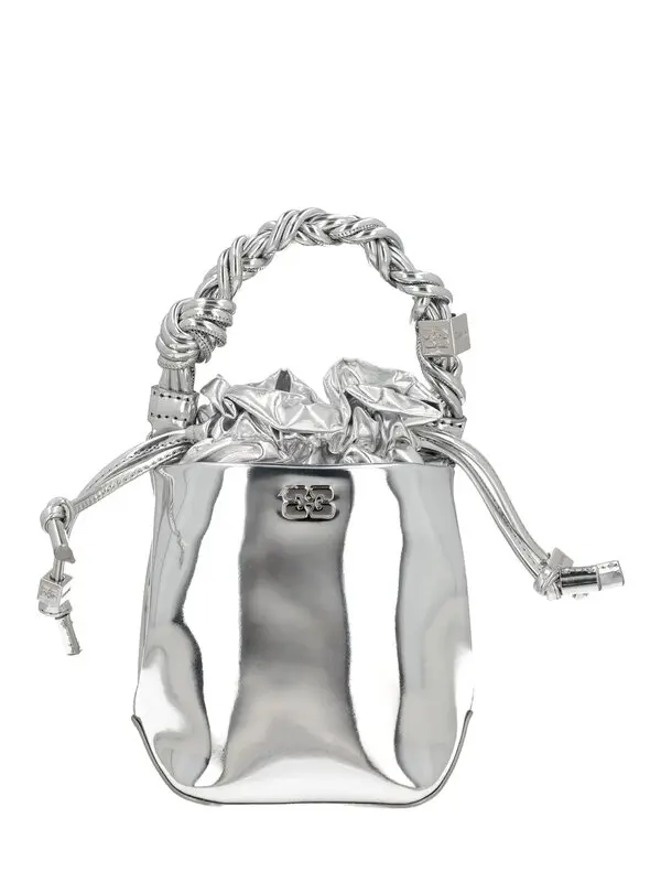 GANNI Bou Bucket Mini Bag - Silver