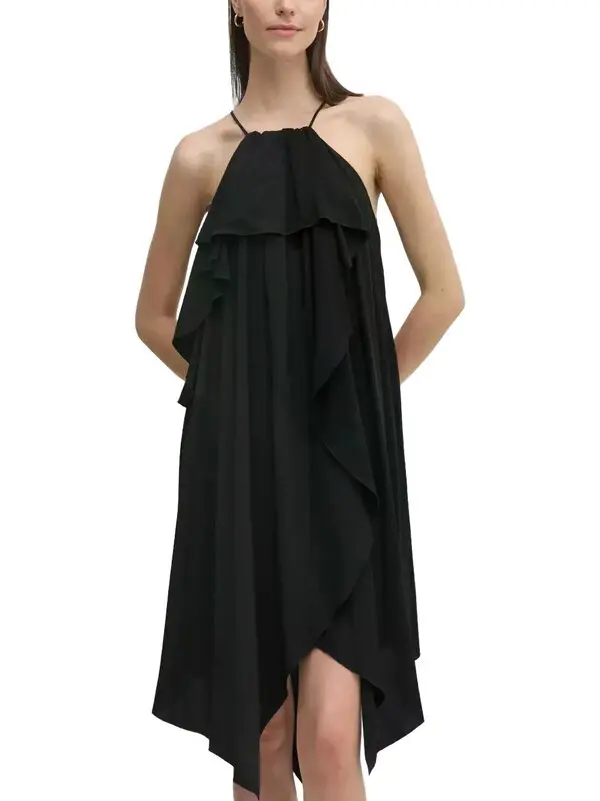 Sisley Ruffled Mini Dress - Black
