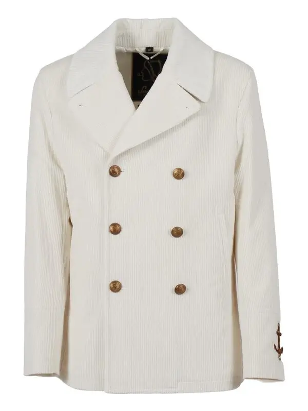 SEALUP Amalfi Velvet Pea Coat - White