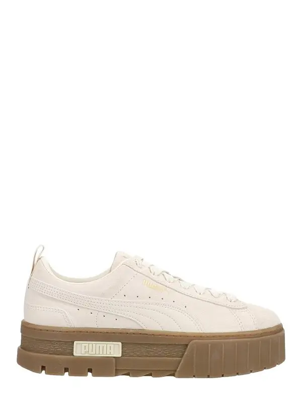 PUMA Mayze Brushed Suede Sneakers - Alpine Snow/puma Gold/gum