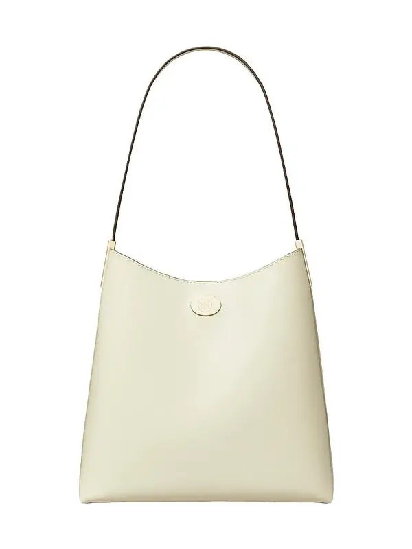 Tory Burch Robinson Spazzolato Leather Hobo Bag - Shea Butter