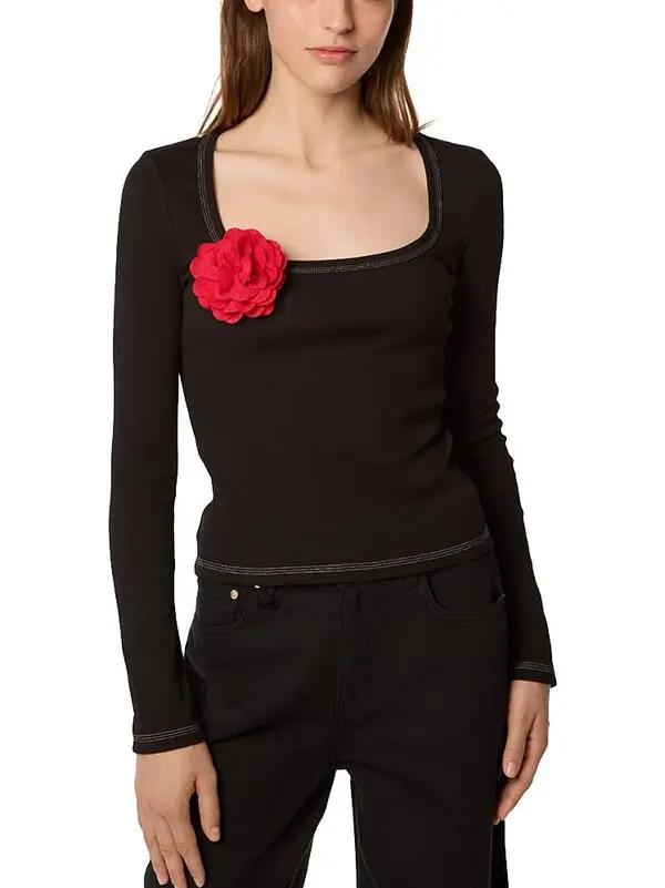Tresse Tango Rosette Top - Black