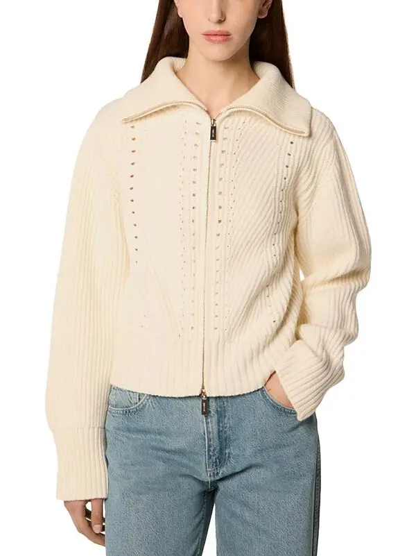 Tresse Mabino Zippered Sweater - Off White
