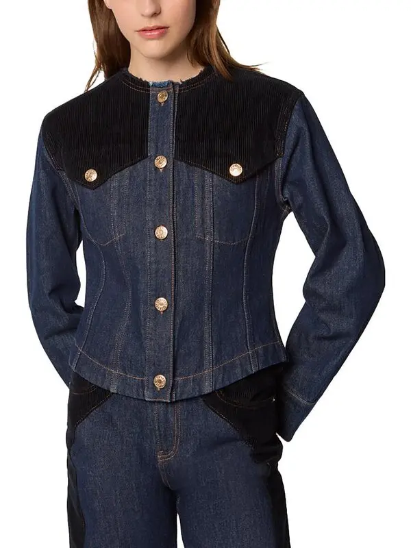 Tresse Vanto Jacket With Velvet Trim - Denim