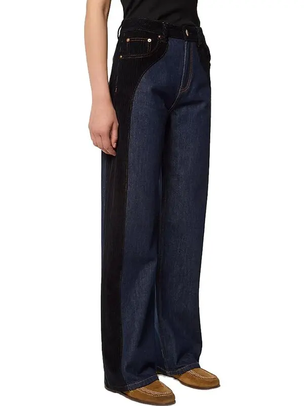 Tresse Panto High Rise Wide Leg Jeans - Denim Blue
