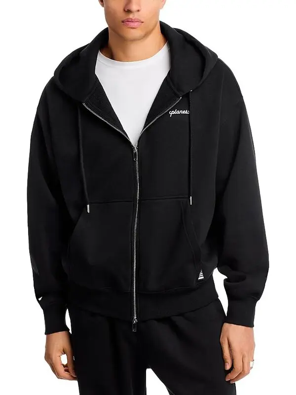 PAPER PLANES Logo Zip Hoodie - Black