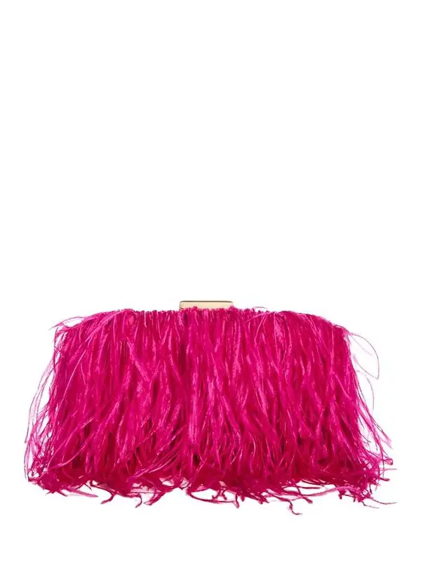 Aqua Feather Clutches - Magenta