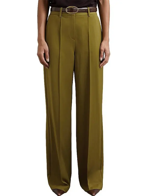 REISS Luisa Wide Leg Pants - Green