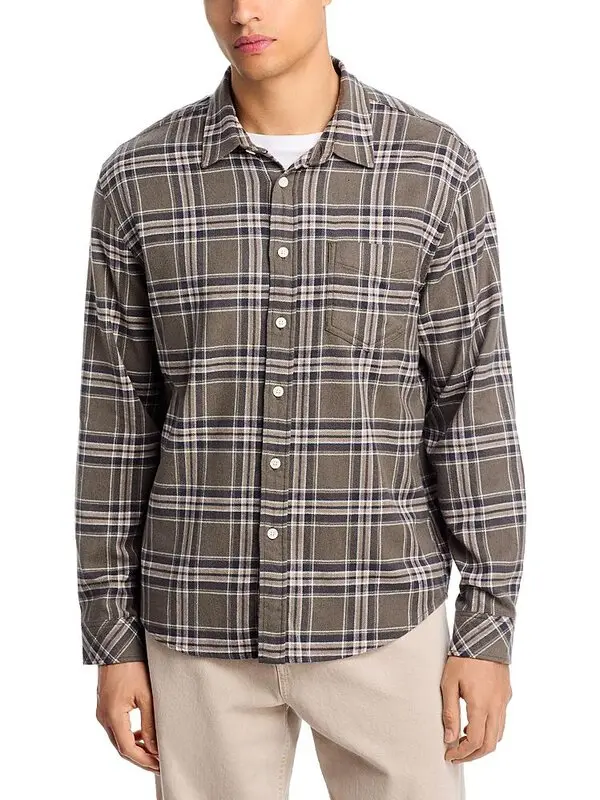 Rails Forrest Printed Button Front Shirt - Driftwood Coal