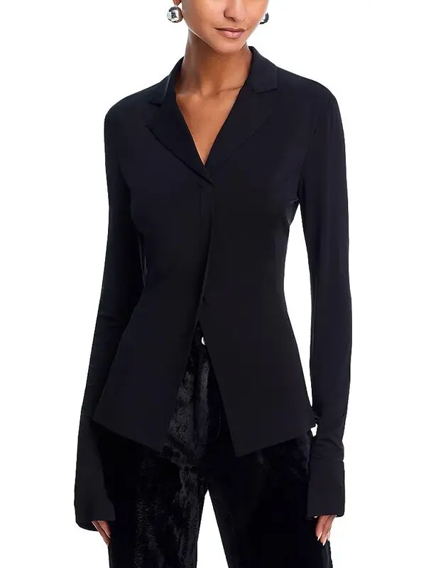 Helmut Lang Long Sleeve Blazer Top - Black
