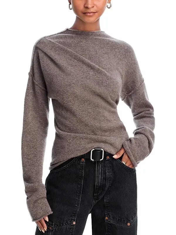 Helmut Lang Slouchy Crewneck Sweater - Grey/brown