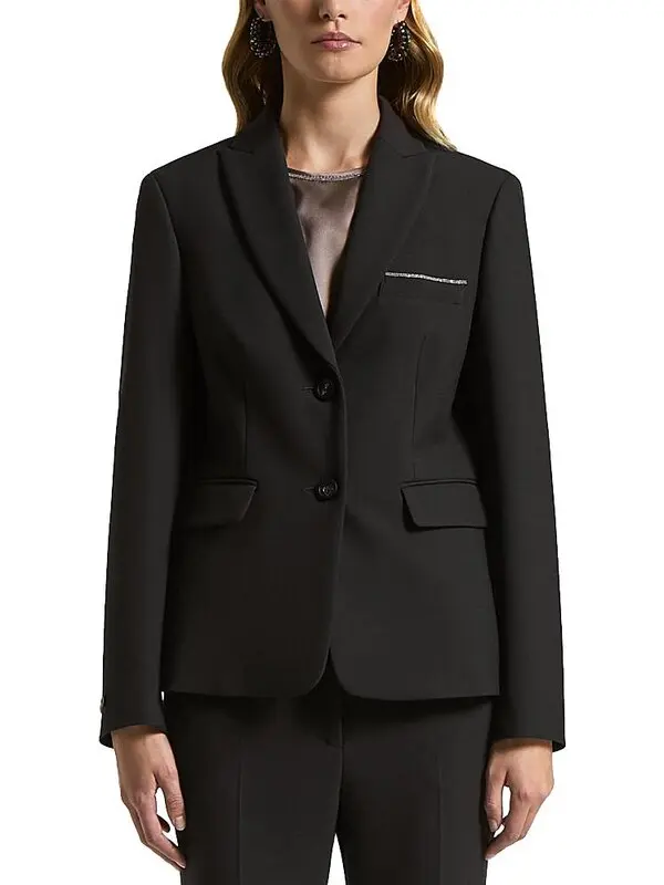 Peserico Two-button Blazer Notched Lapel - Ebony