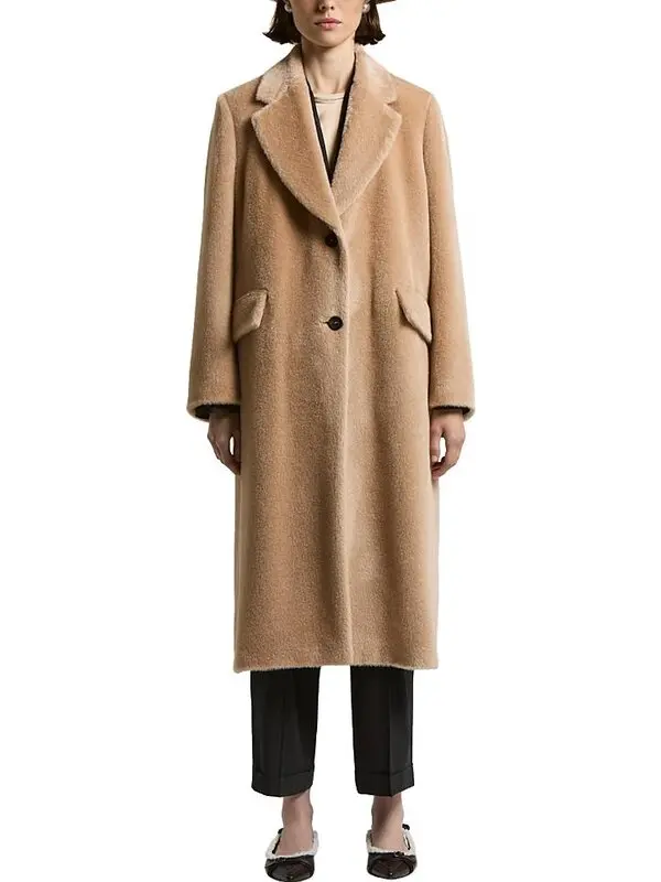 Peserico Single Breasted Coat - Amber Beige
