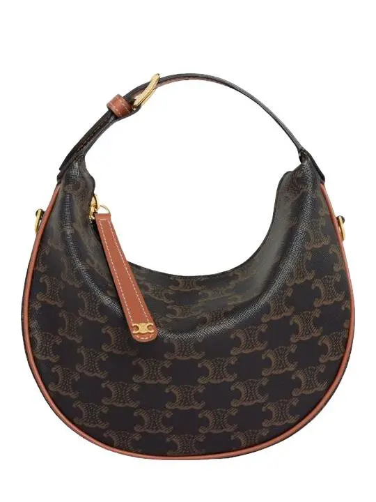 Celine Teen Lulu Bag In Triomphe Canvas And Calfskin - Tan