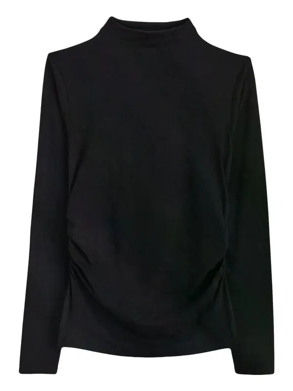 Madewell Ruched Mockneck Top - Jet Black