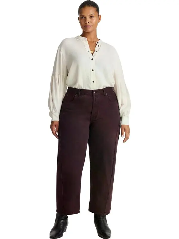 Madewell Plus Pieced Barrel-leg Jeans - Dark Burgundy