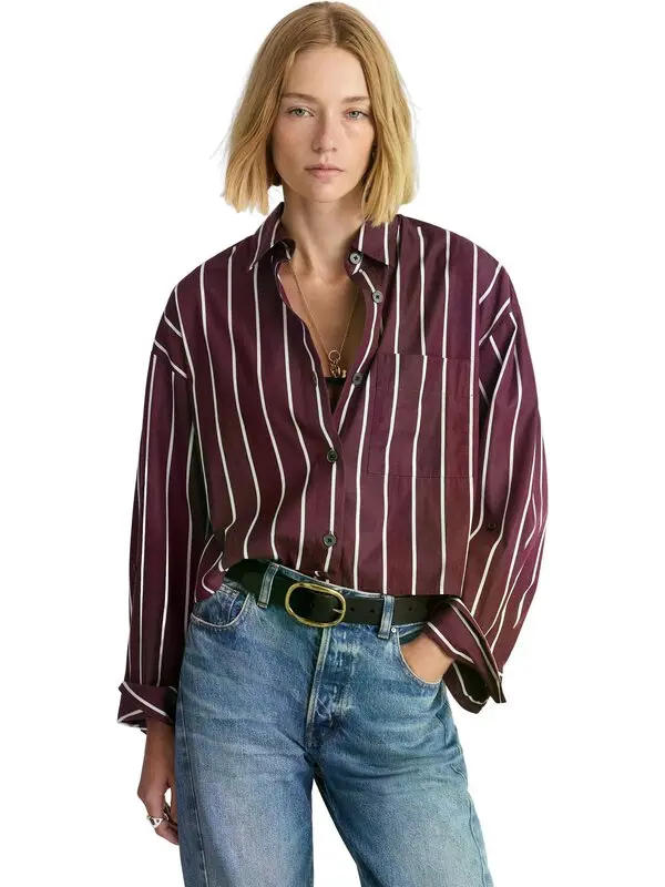 Madewell Straight-hem Poplin Shirt - Deep Aubergine