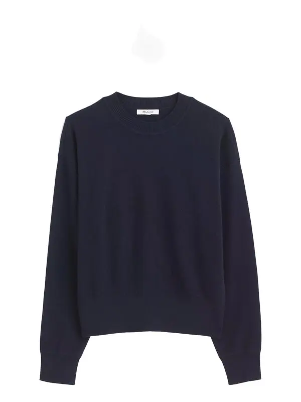 Madewell Relaxed Merino-silk Blend Crewneck Sweater - Dark Navy