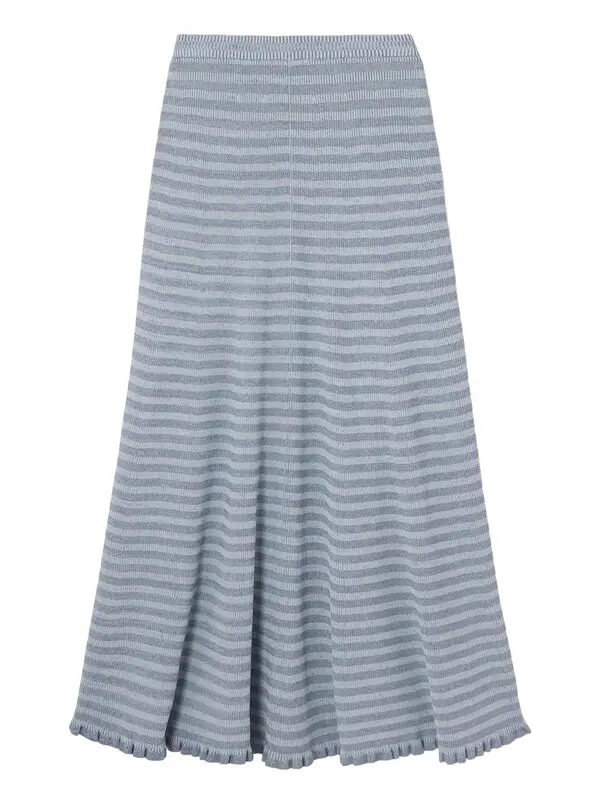 Proenza Schouler White Label Stina Striped Knitted Midi Skirt - Blue