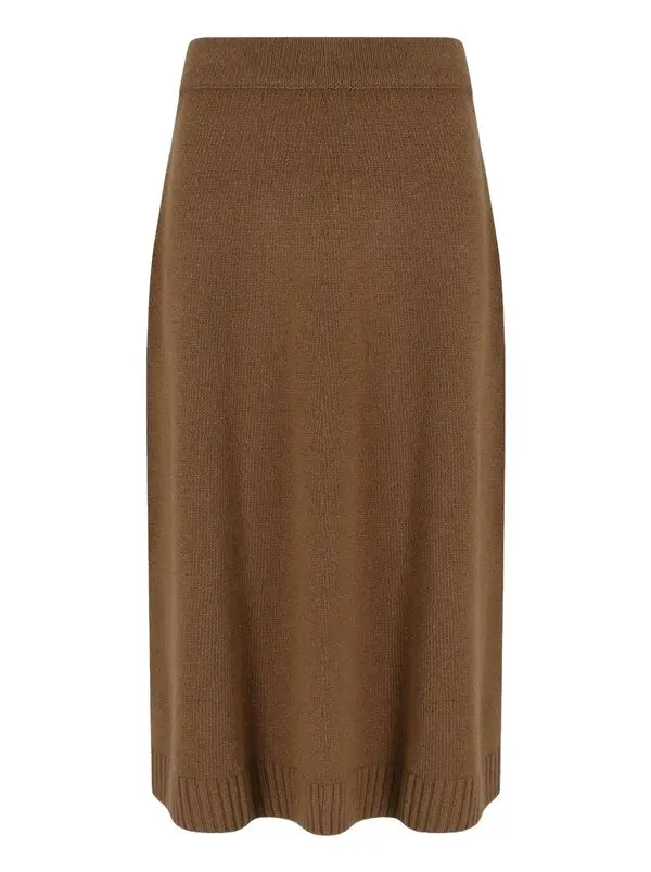 Max Mara Barnaba Knitted Midi Skirt - Brown