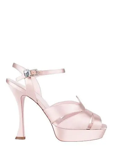 ROGER VIVIER Platform Sandals With Appliqués - Pink