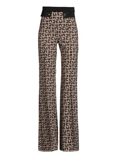 Elisabetta Franchi Flared Logo Print Pants - Beige