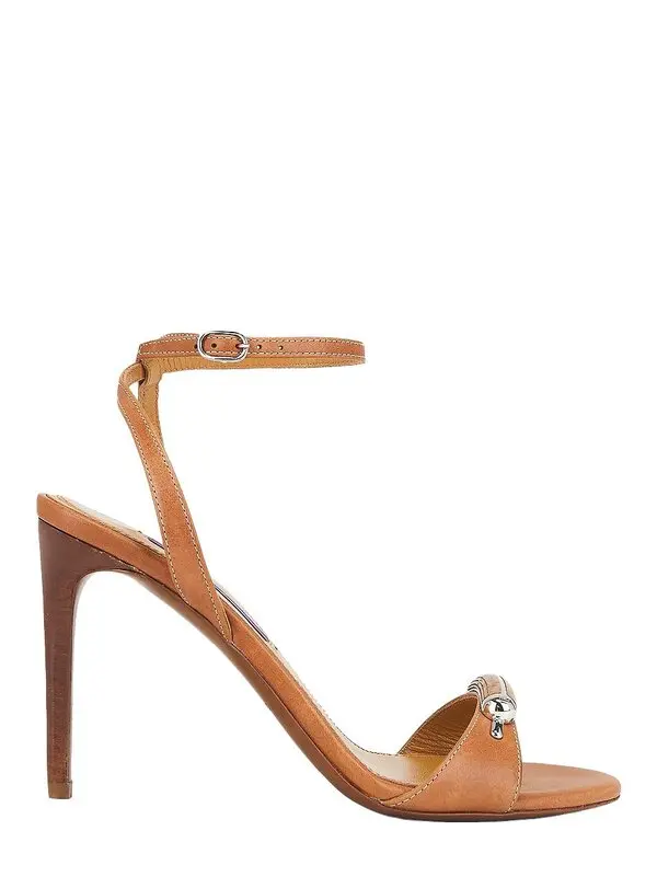 Ralph Lauren Presling 95 Mm Calfskin Sandal - Gold