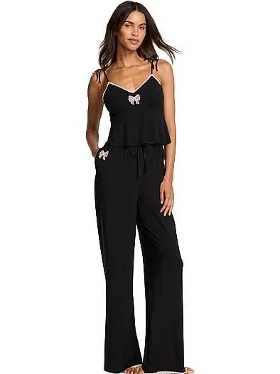 Victoria's Secret Modal Soft Bow Cami & Wide-leg Pant Set - Black