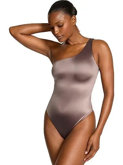 Victoria's Secret So Sleek™ One-shoulder Bodysuit - Grey