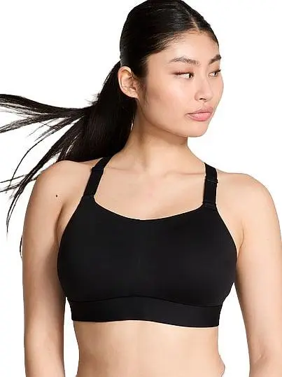 Pink Relay Criss-cross High-support Sports Bra - Black