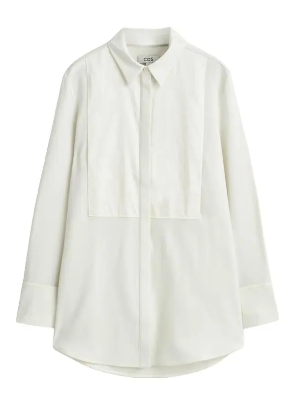 Cos Wool-blend Tuxedo Shirt - White