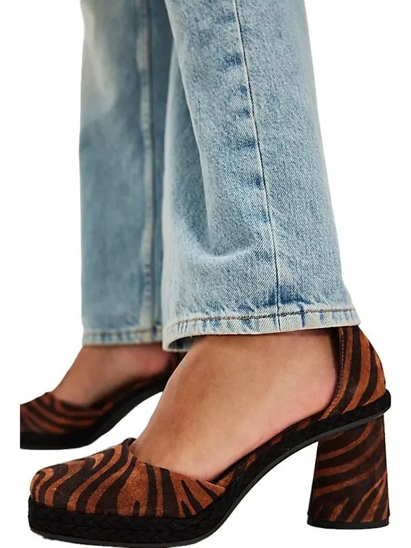 Free People In The Wild Platform Heels - Tiger Suede